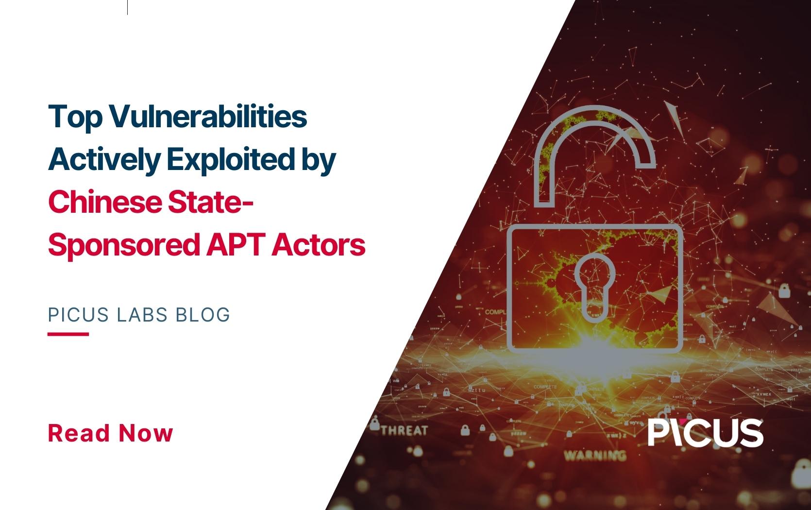 Top Vulnerabilities Actively Exploited By Chinese State Sponsored Apt Actors